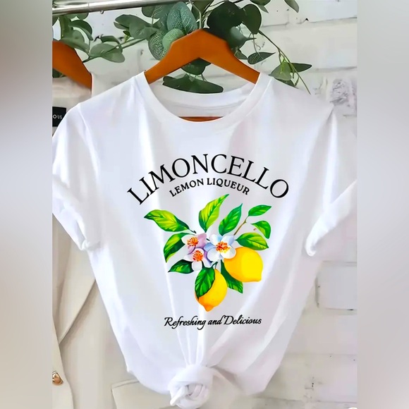 Tops | Womens Limoncello Lemon Liqueur Graphic Tshirt | Poshmark